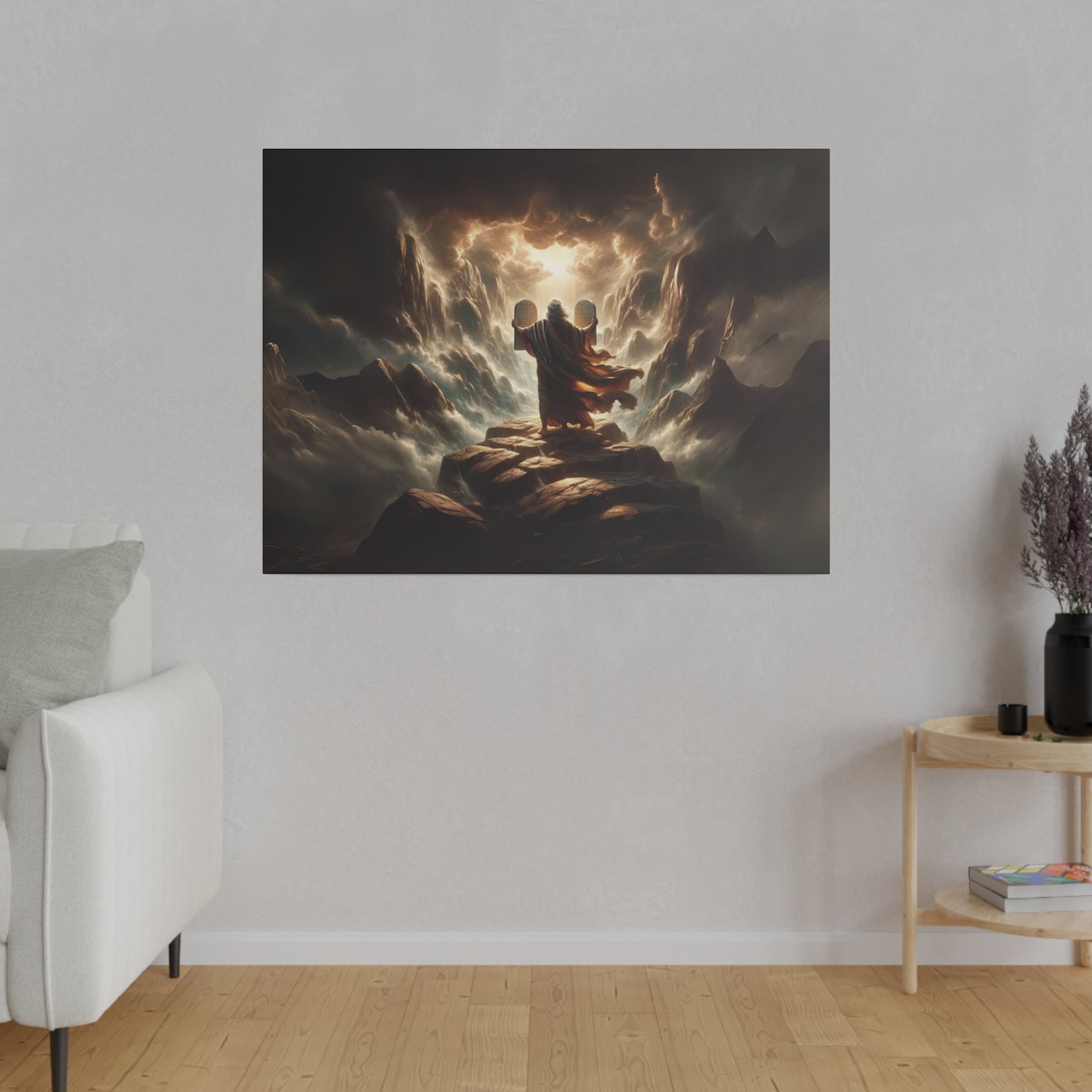 Moses and the Ten Commandments Matte Canvas Print, Christian Artwork ...