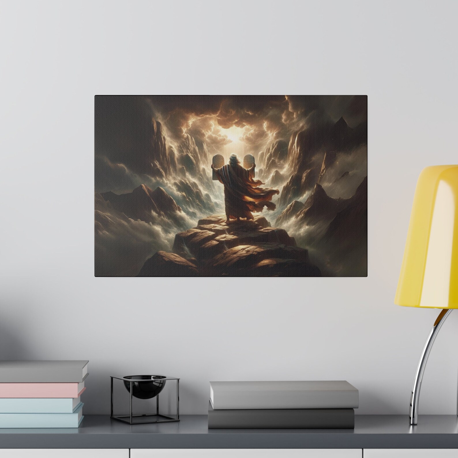 Moses and the Ten Commandments Matte Canvas Print, Christian Artwork ...