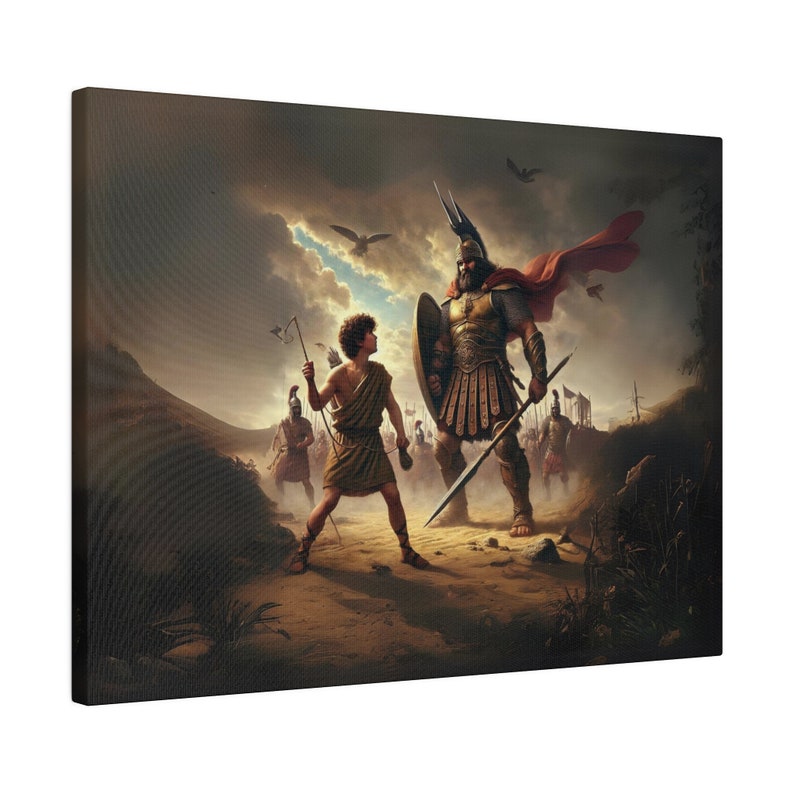 David and Goliath Canvas Print, Christian Artwork From Bible Stories ...