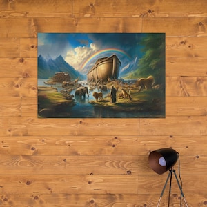 Story of Noahs Ark Matte Canvas Print, Christian Artwork From Bible Stories| Fast Shipping - Etsy