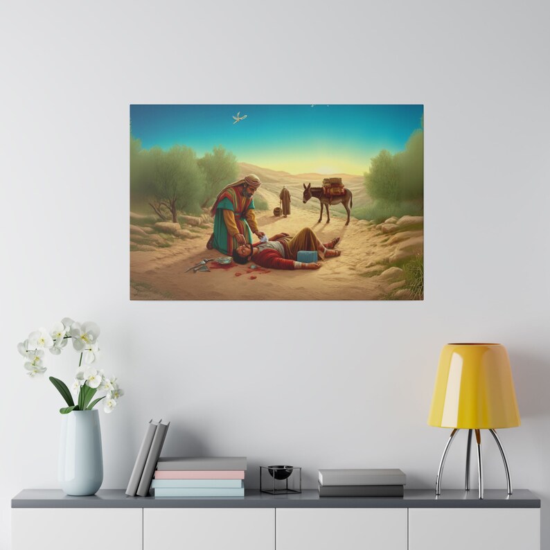 The Good Samaritan Matte Canvas Print, Christian Artwork From Bible ...