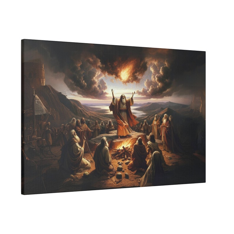 Prophet Elijah at Mount Carmel Canvas Print: Biblical Christian Art - Etsy