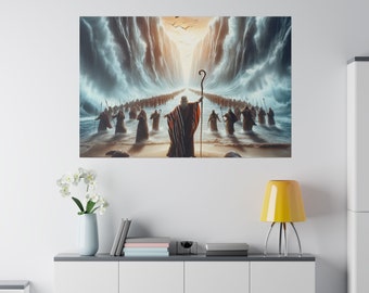 Jesus Feeds the 5,000 Matte Canvas Painting Print, Christian Artwork From Bible Stories Fast ...
