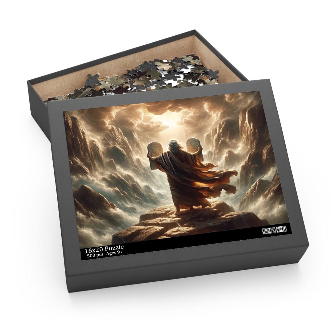 Moses and the Ten Commandments Puzzle: Mount Sinai Jigsaw - Etsy