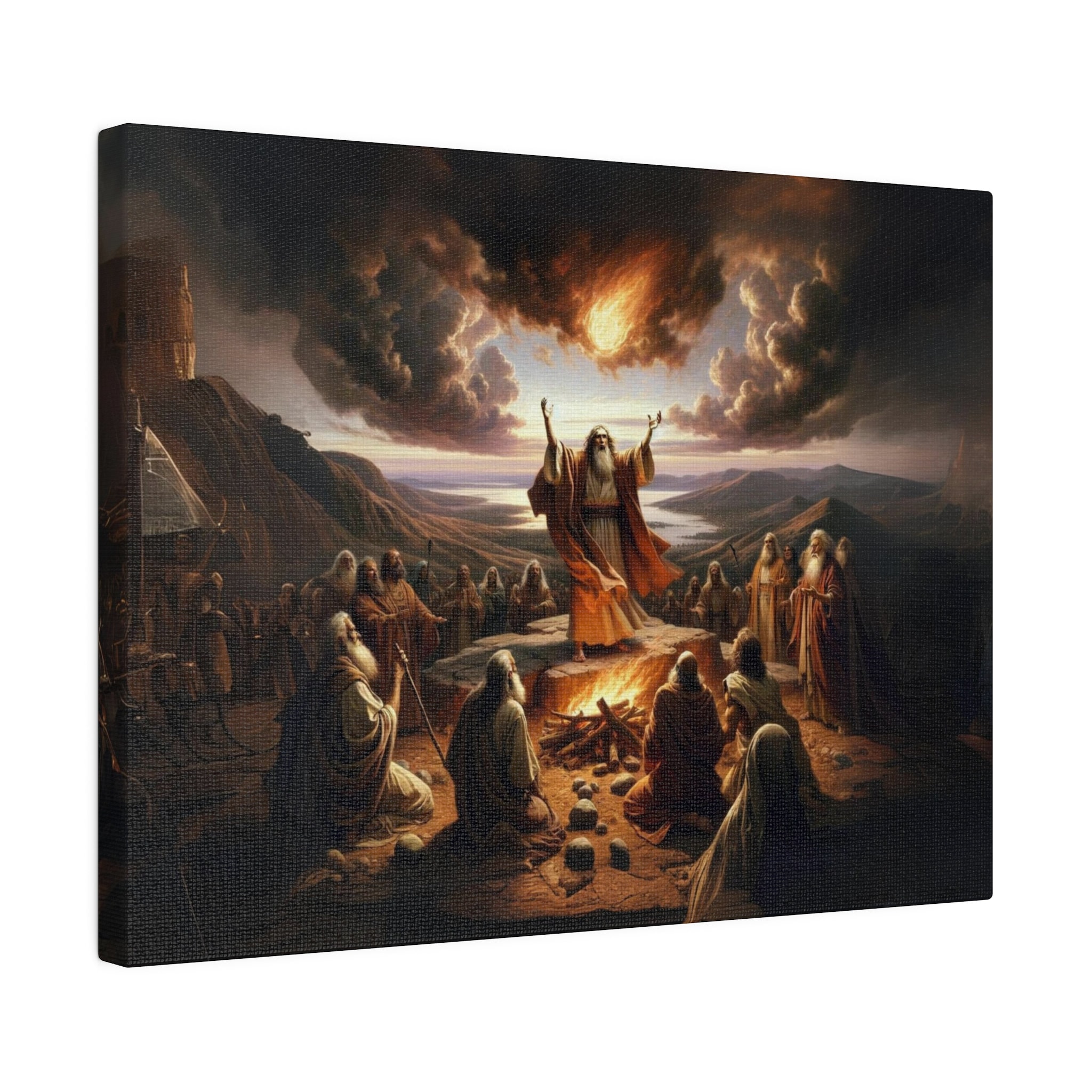 Prophet Elijah at Mount Carmel Canvas Print: Biblical Christian Art - Etsy