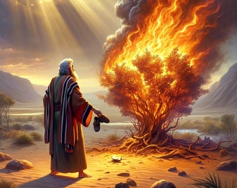 Moses and the Ten Commandments Matte Canvas Painting Print, Christian ...