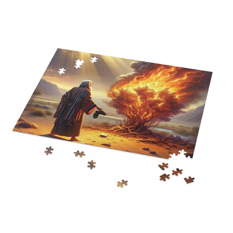 Moses and the Burning Bush Puzzle: Christian Jigsaw Gift - Etsy