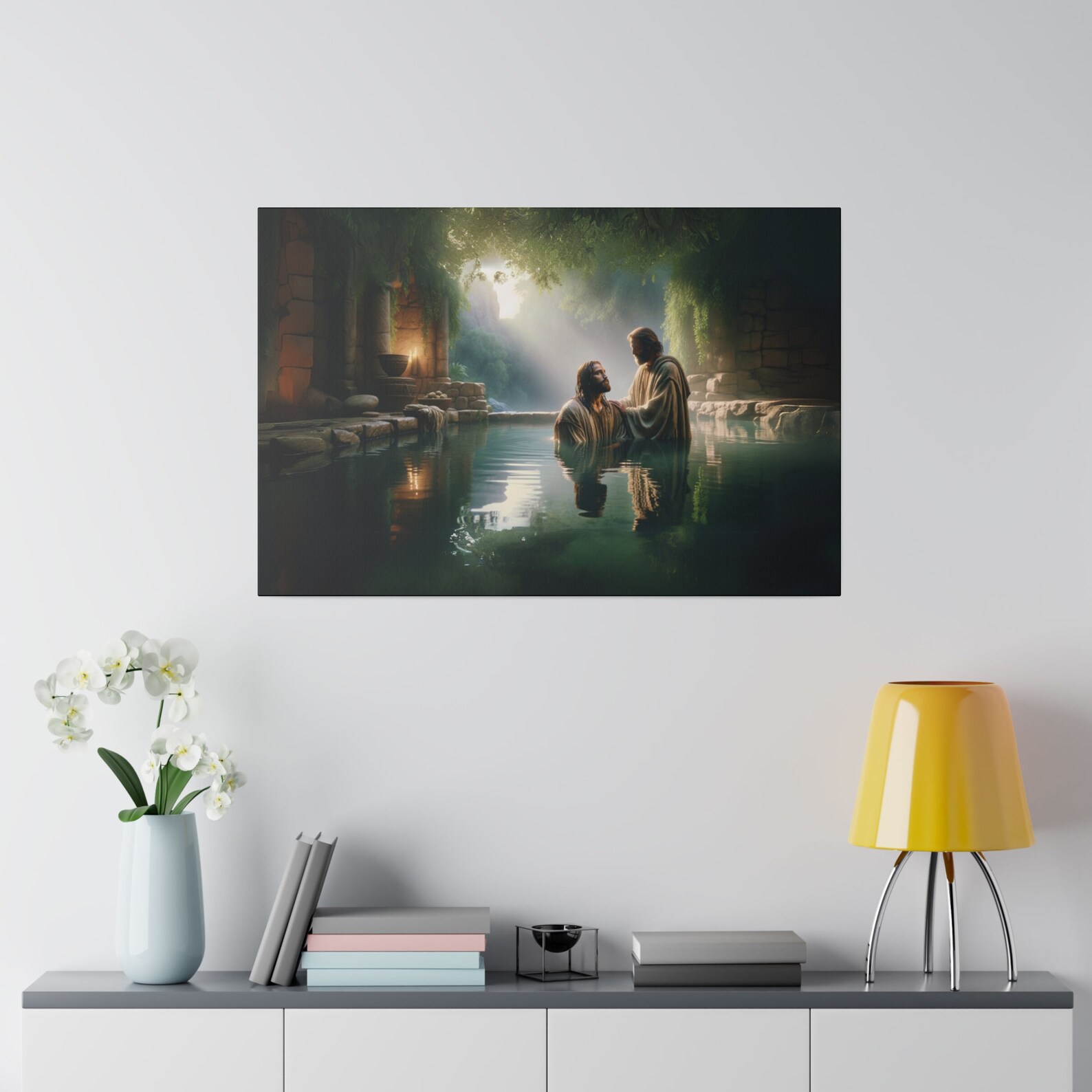 Jesus' Baptism Canvas Print: Pool of Bethesda Christian Art - Etsy