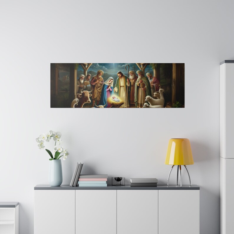 Nativity Scene Canvas Print: Birth of Jesus, Christian Art - Etsy