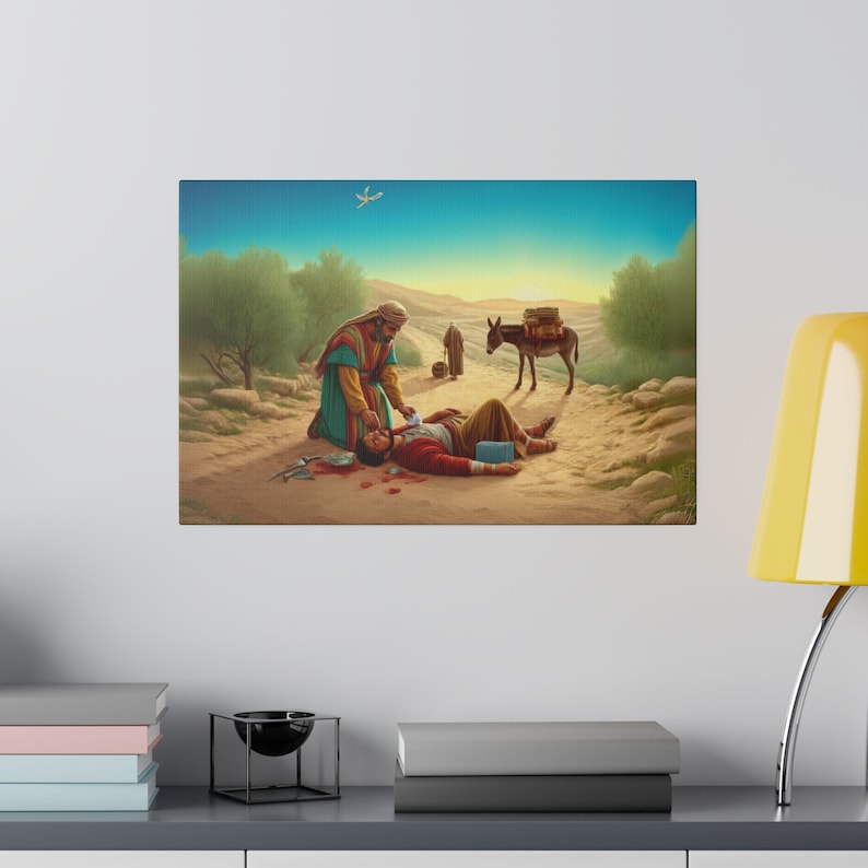 The Good Samaritan Matte Canvas Print, Christian Artwork From Bible ...