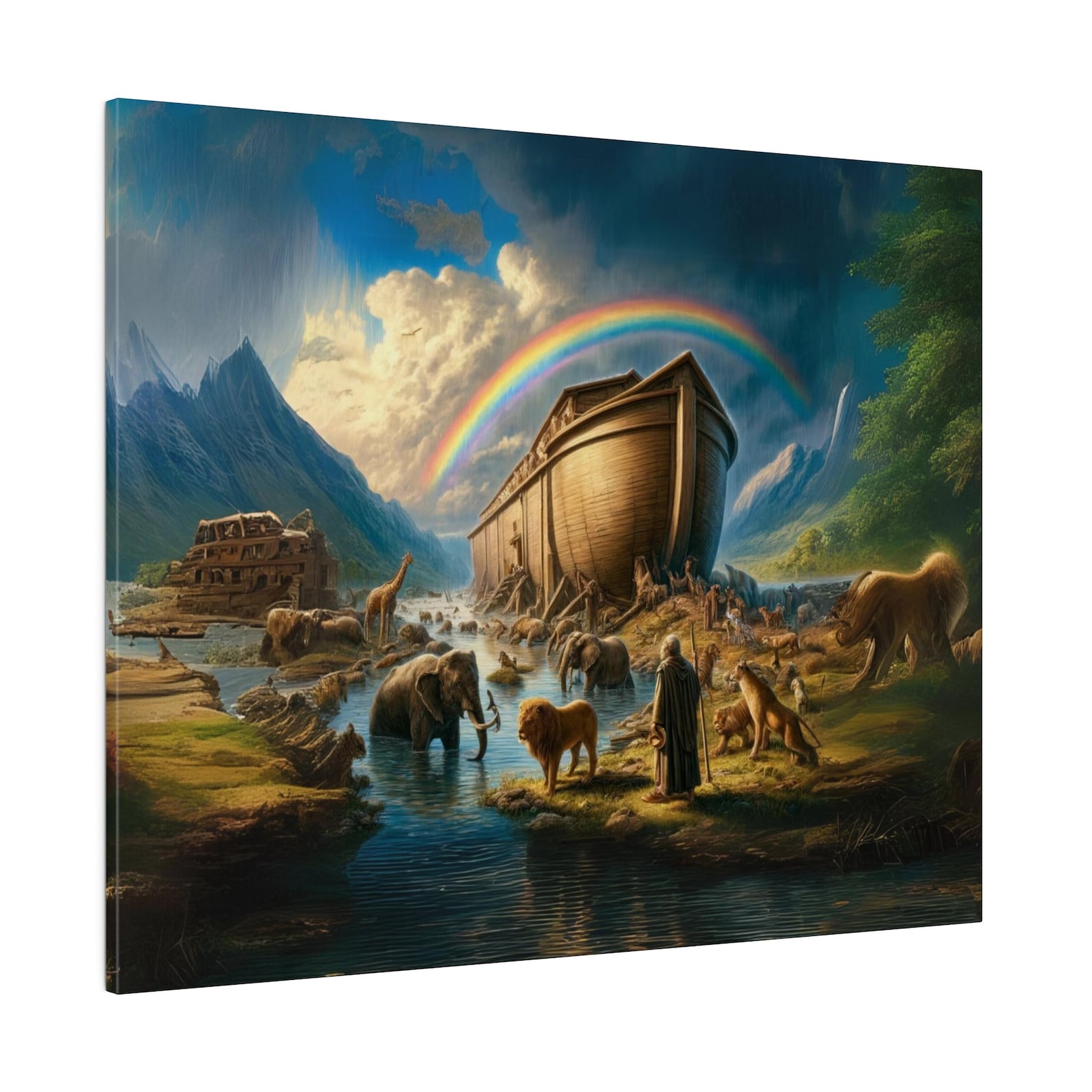 Story of Noahs Ark Matte Canvas Print, Christian Artwork From Bible Stories| Fast Shipping - Etsy