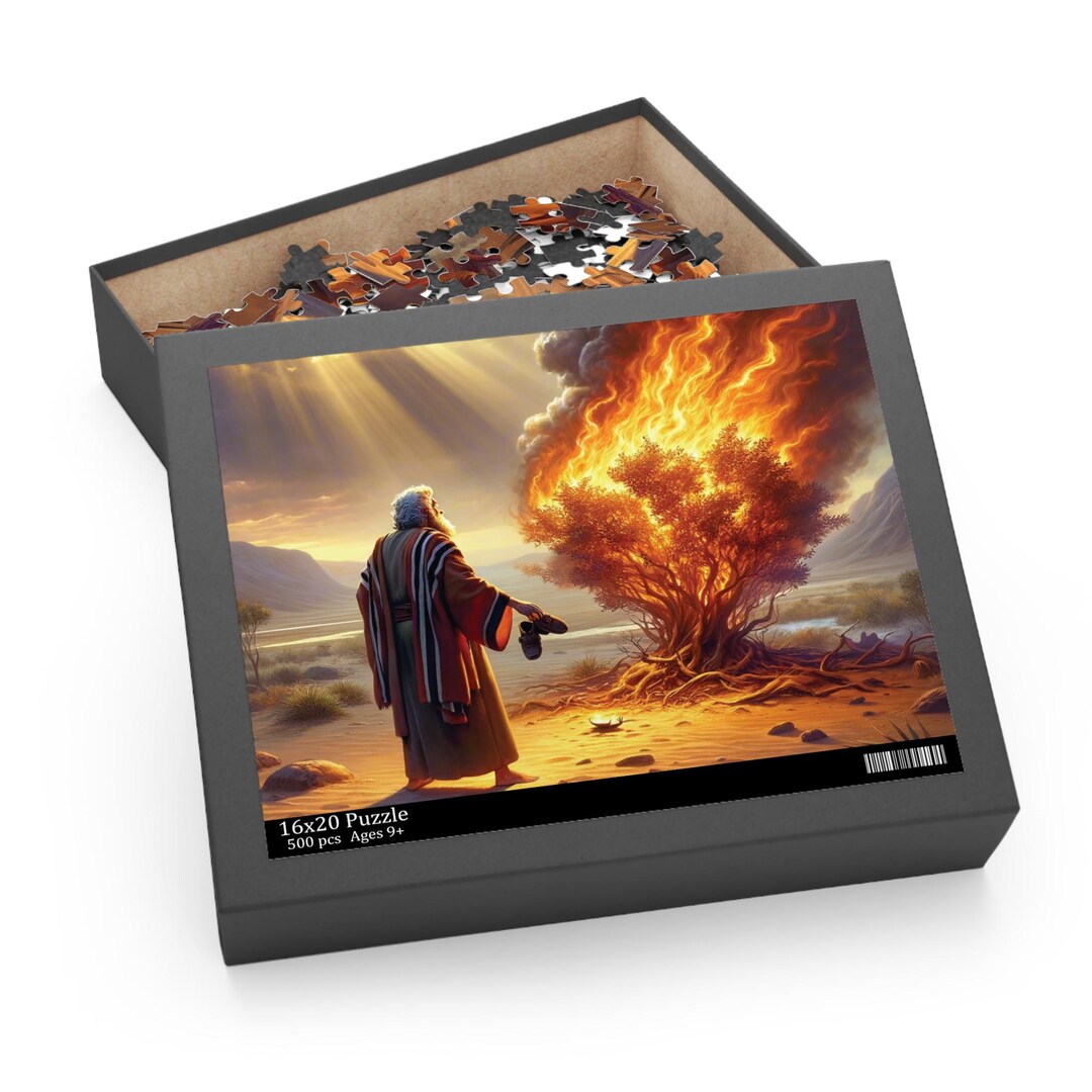 Moses and the Burning Bush Puzzle: Christian Jigsaw Gift - Etsy