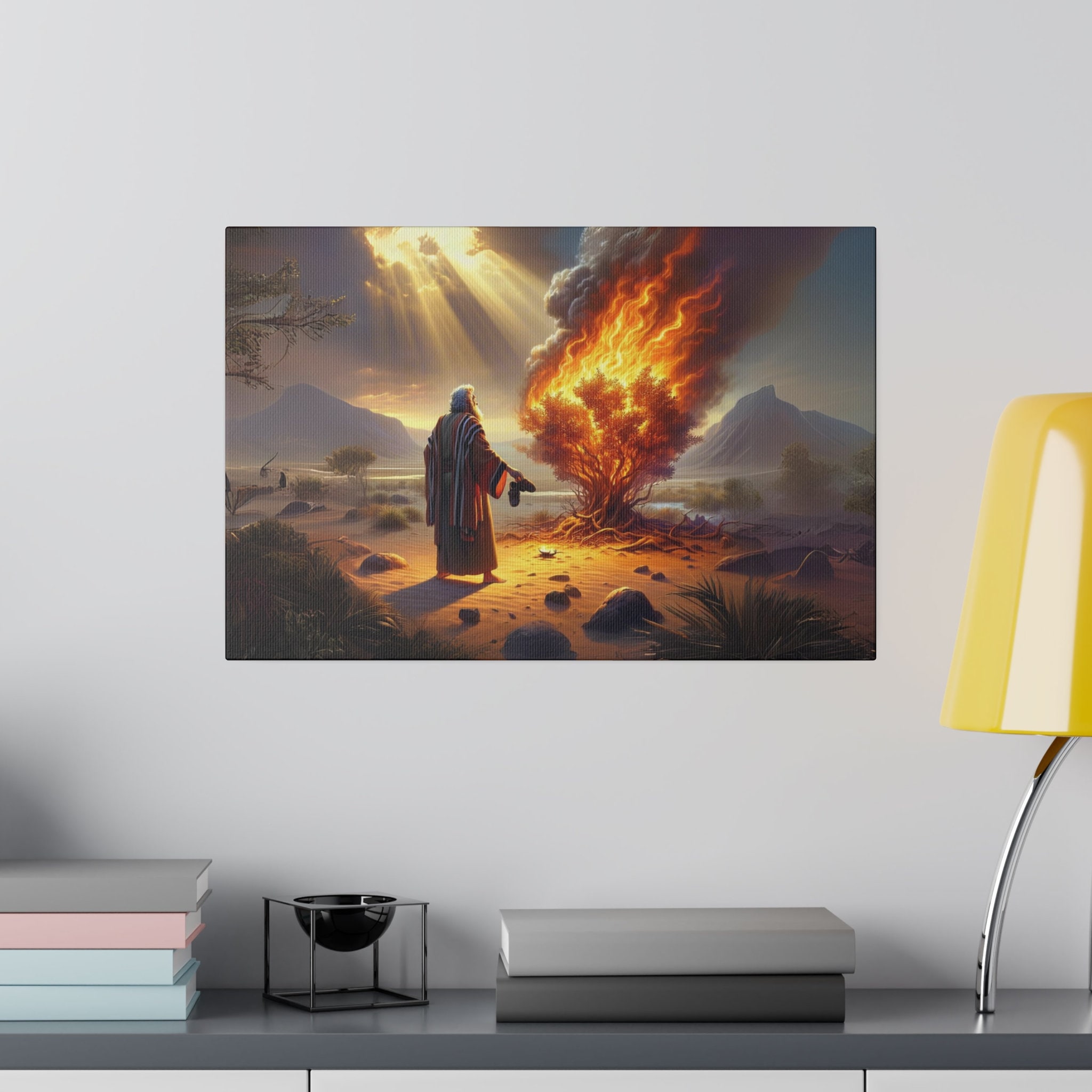 Moses and the Burning Bush Matte Canvas Print, Christian Artwork From ...
