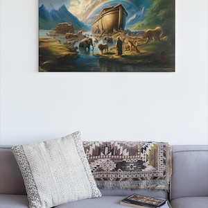 Story of Noahs Ark Matte Canvas Print, Christian Artwork From Bible Stories| Fast Shipping - Etsy