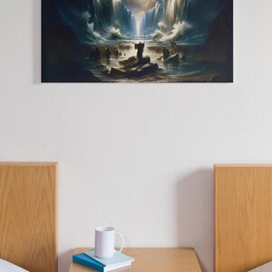 Moses Splitting the Red Sea Canvas Print, Christian Artwork From Bible ...