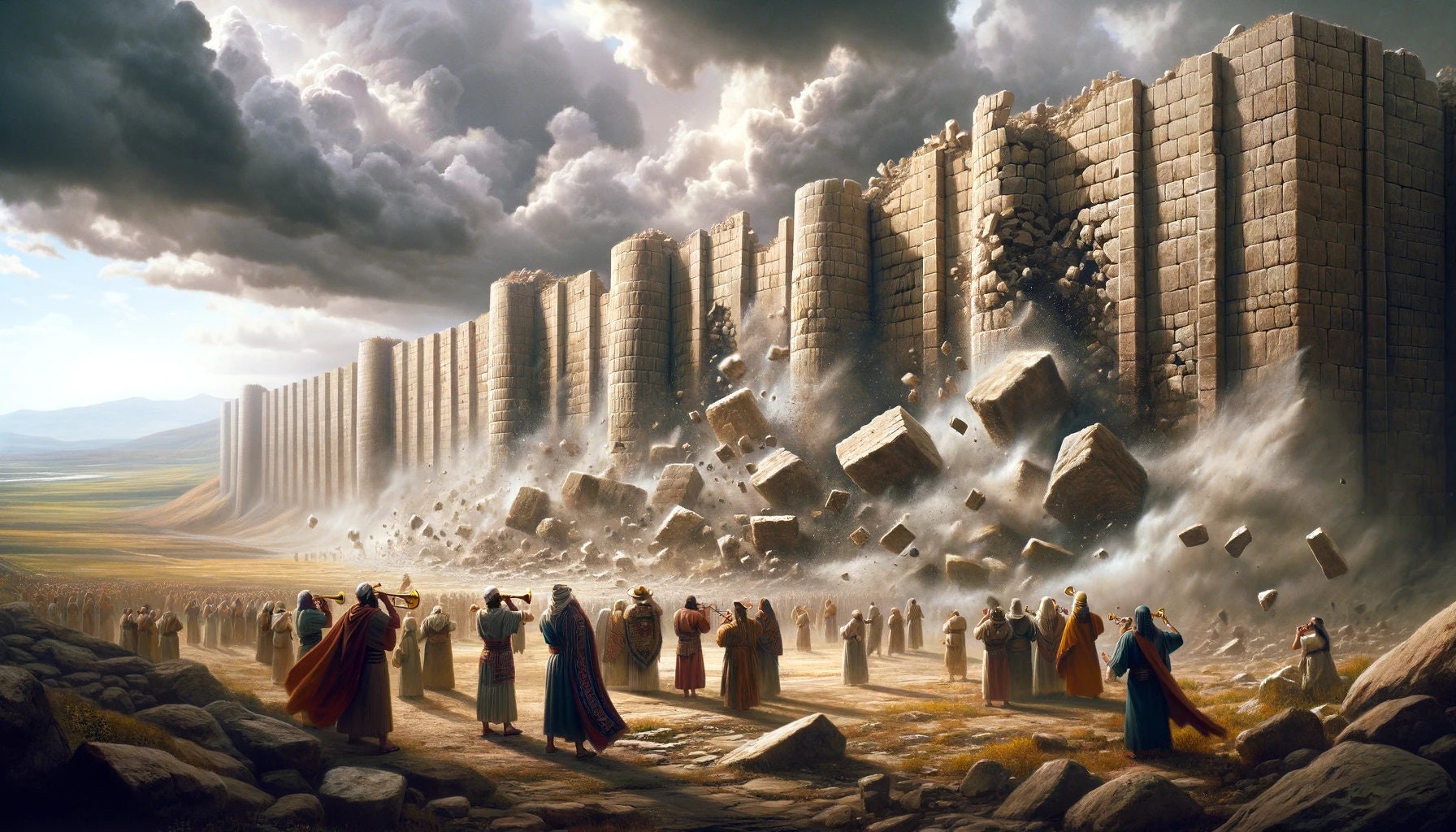 Walls of Jericho Matte Canvas Painting Print, Christian Artwork From ...