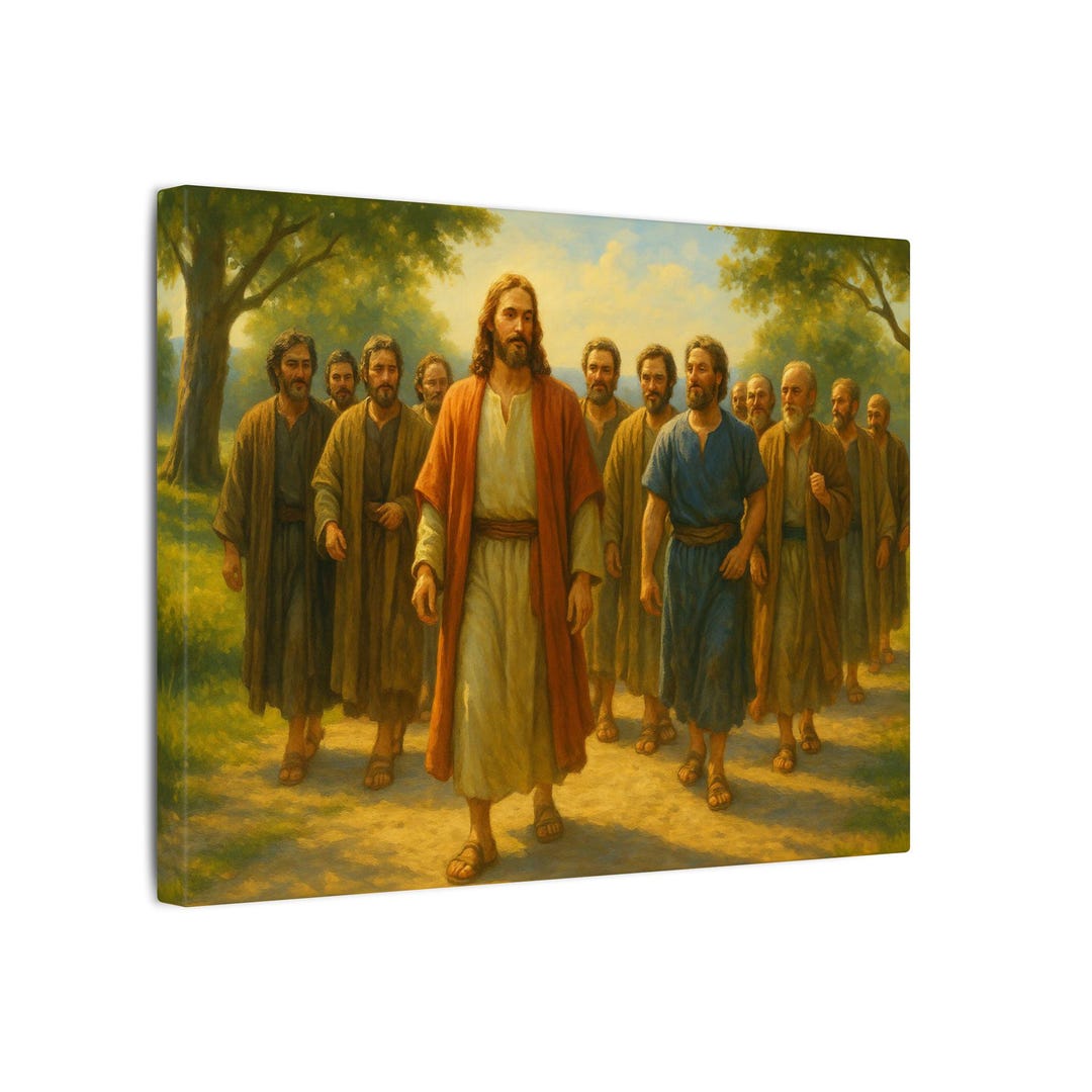 Jesus and the 12 Disciples ; Christian Wall Art Print, Horizontal ...