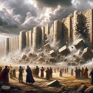 Walls of Jericho Matte Canvas Painting Print, Christian Artwork From ...