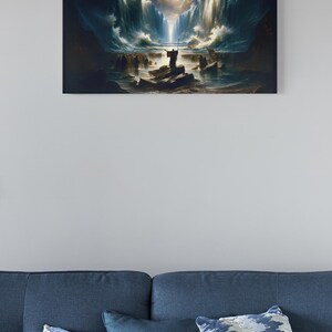 Moses Splitting the Red Sea Canvas Print, Christian Artwork From Bible ...