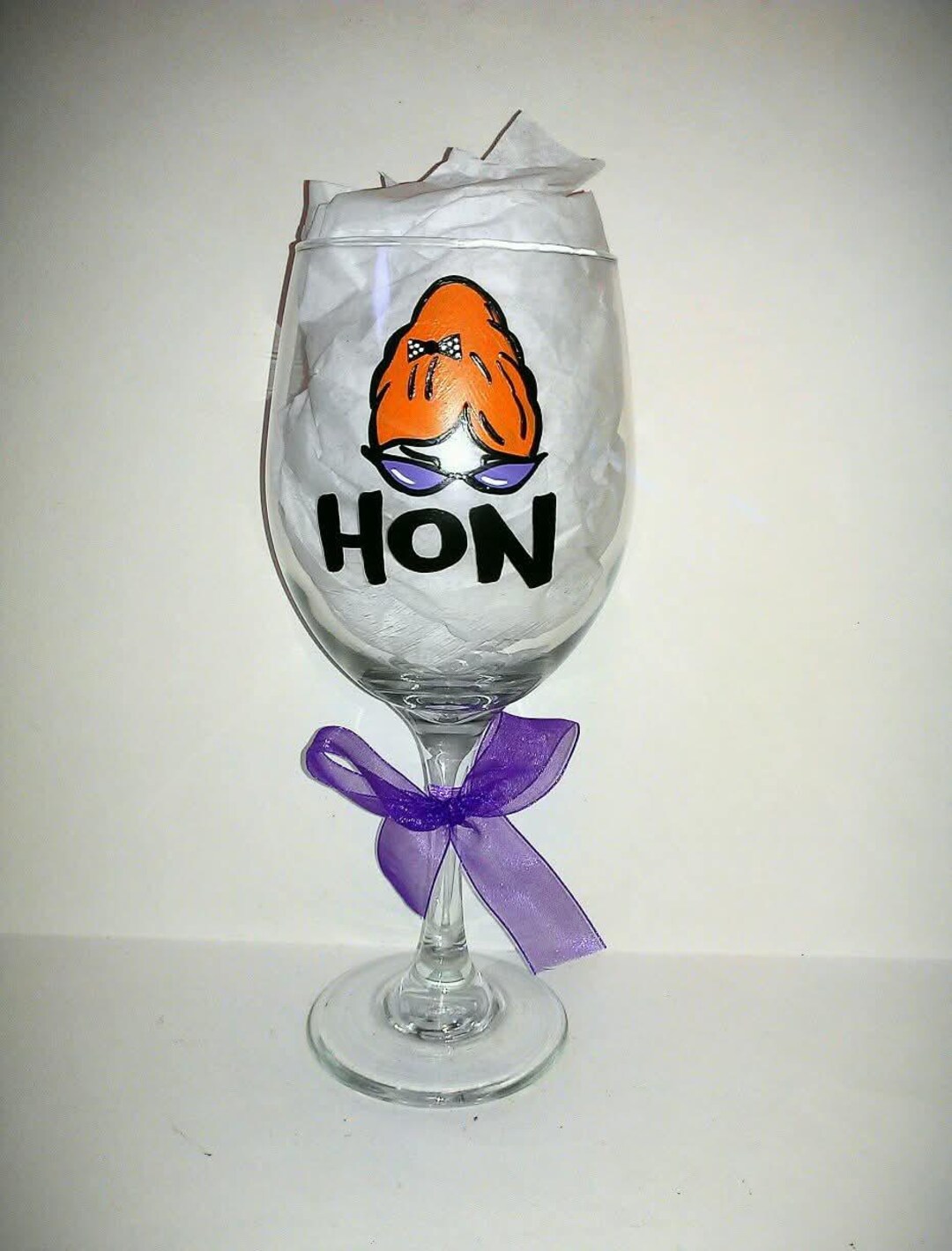 Baltimore Hon Hand-painted Wine Glass - Etsy