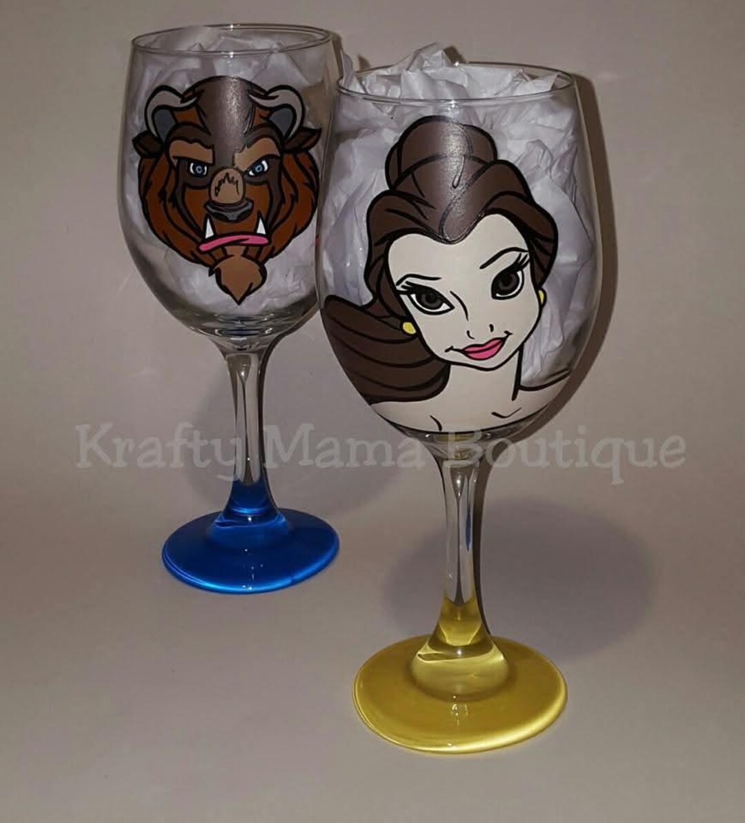 Prince and Princess Bride and Groom Wedding Hand-painted Wine Glasses ...