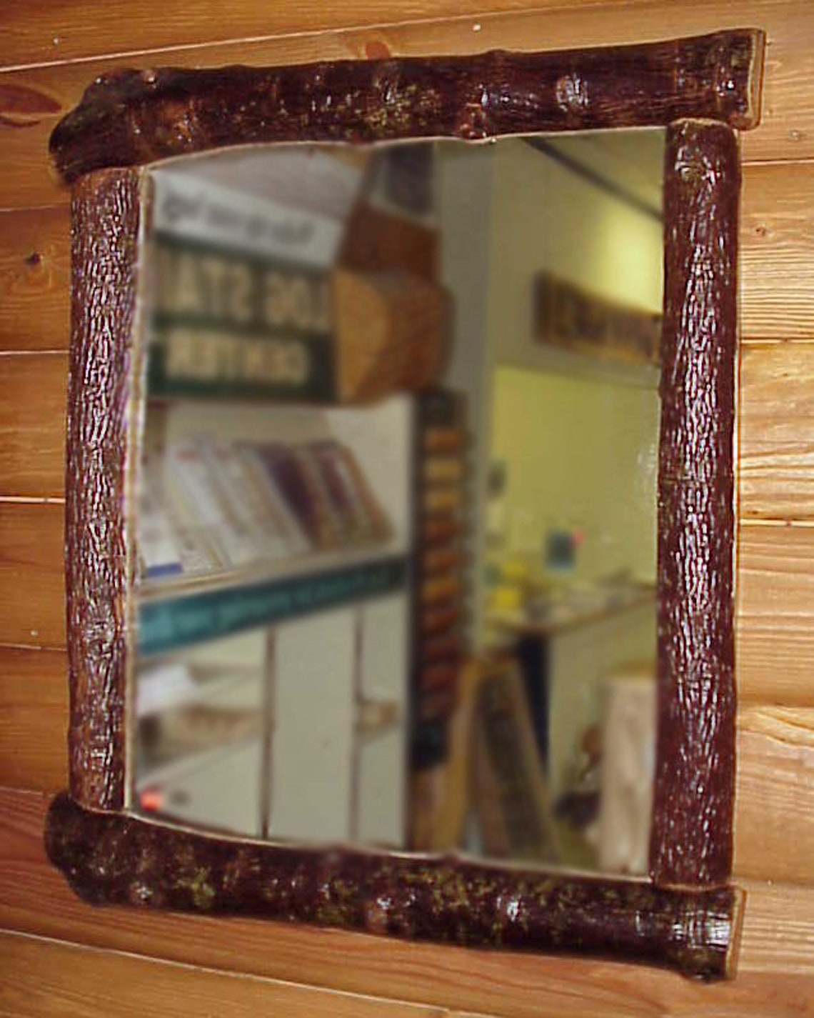 Rustic Cedar Half Log Mirror Frame - Etsy