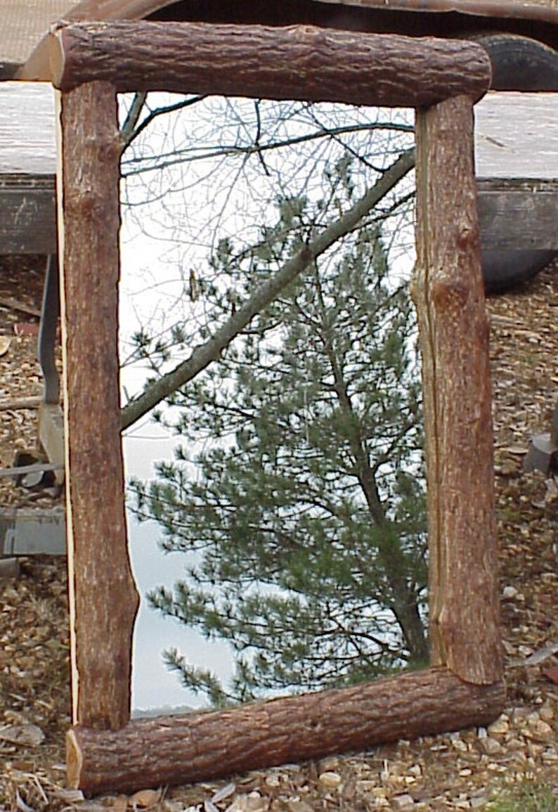 Rustic Cedar Half Log Mirror Frame - Etsy
