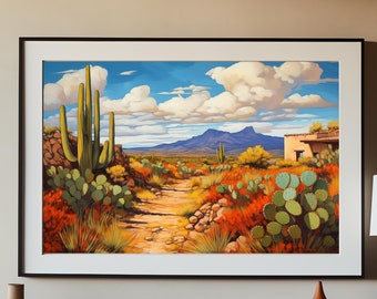Red Tower by Pinon Mesa Press, Printable Western Landscape Art, Digital ...
