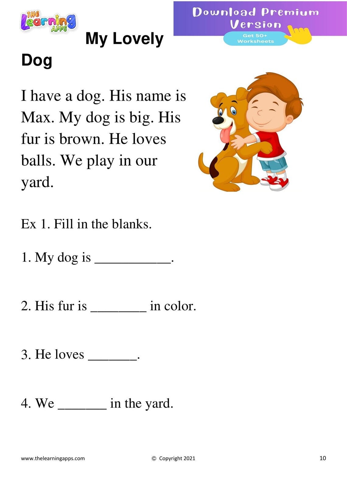 English Comprehension Printable Worksheets for Grade 1 Full Version 50 ...