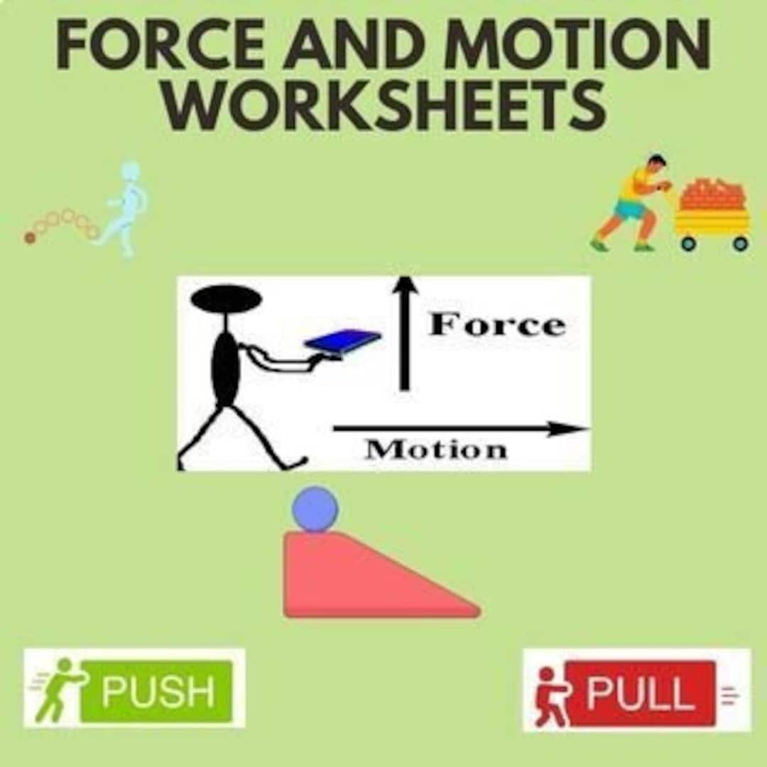 Force and Motion Printable Worksheets for Kids Science Worksheet for ...