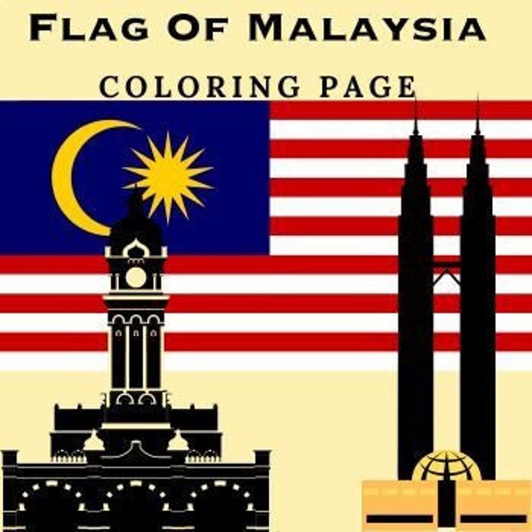 Flag of Malaysia Coloring Page for Kids Color the Malaysian Flag for ...