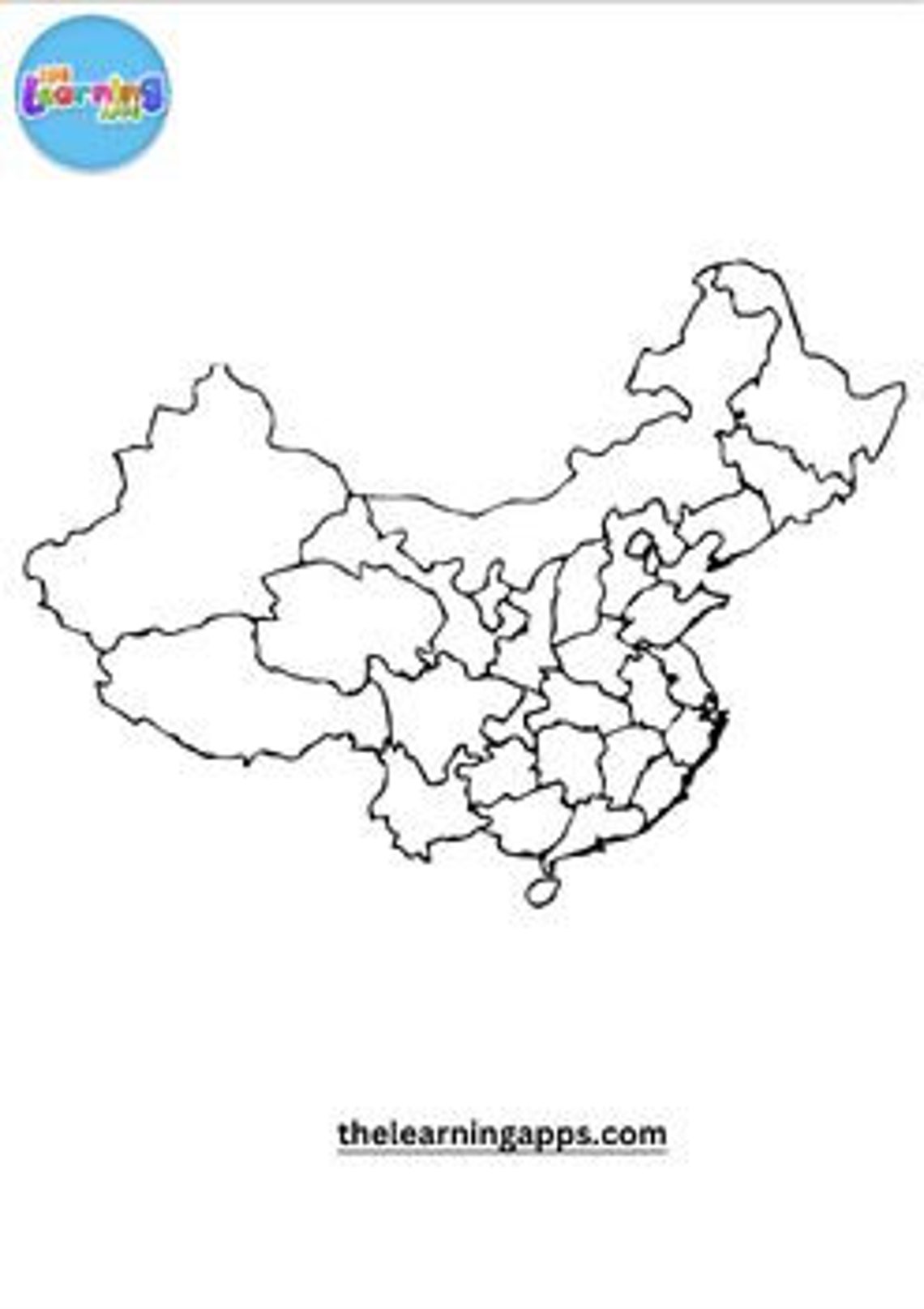 China Map Coloring Printable Worksheets for Kids Color the Chinese Map ...