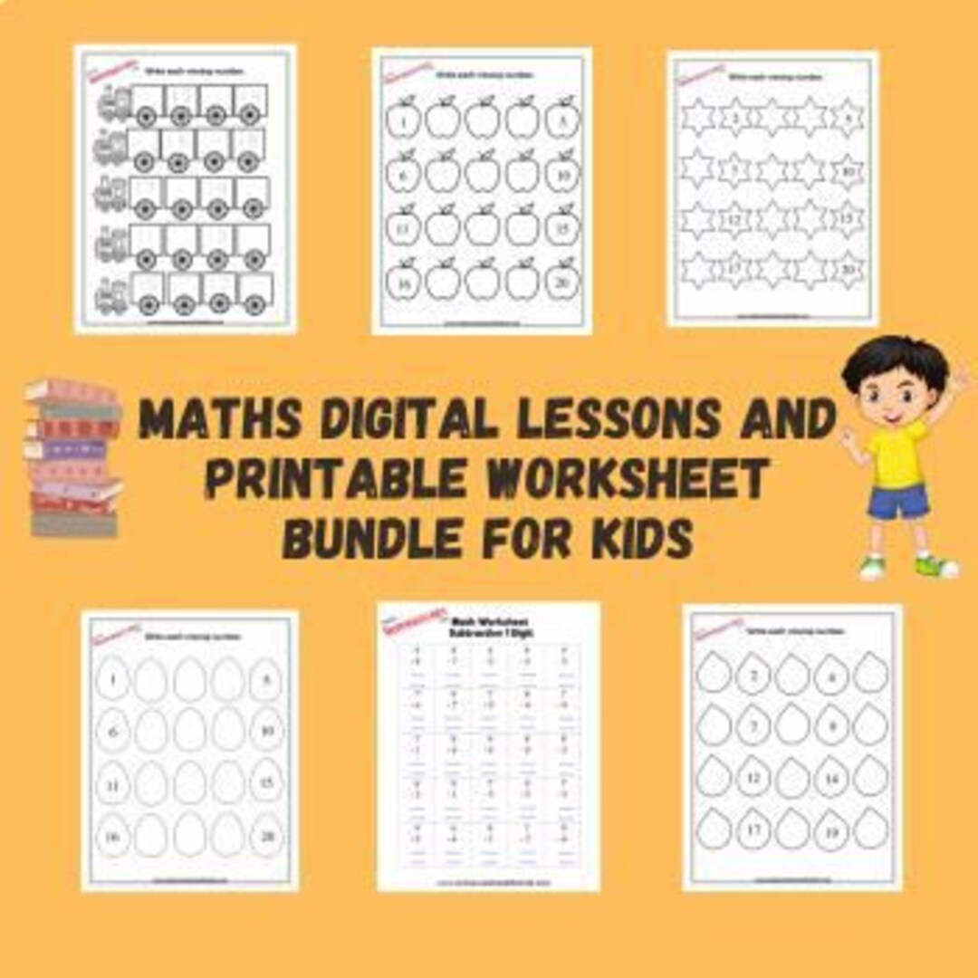 Kindergarten Maths Printable Practice 150 Worksheets Bundle for Kids ...