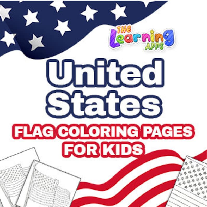 United States Flag Printable Worksheets Coloring Pages for Kids ...