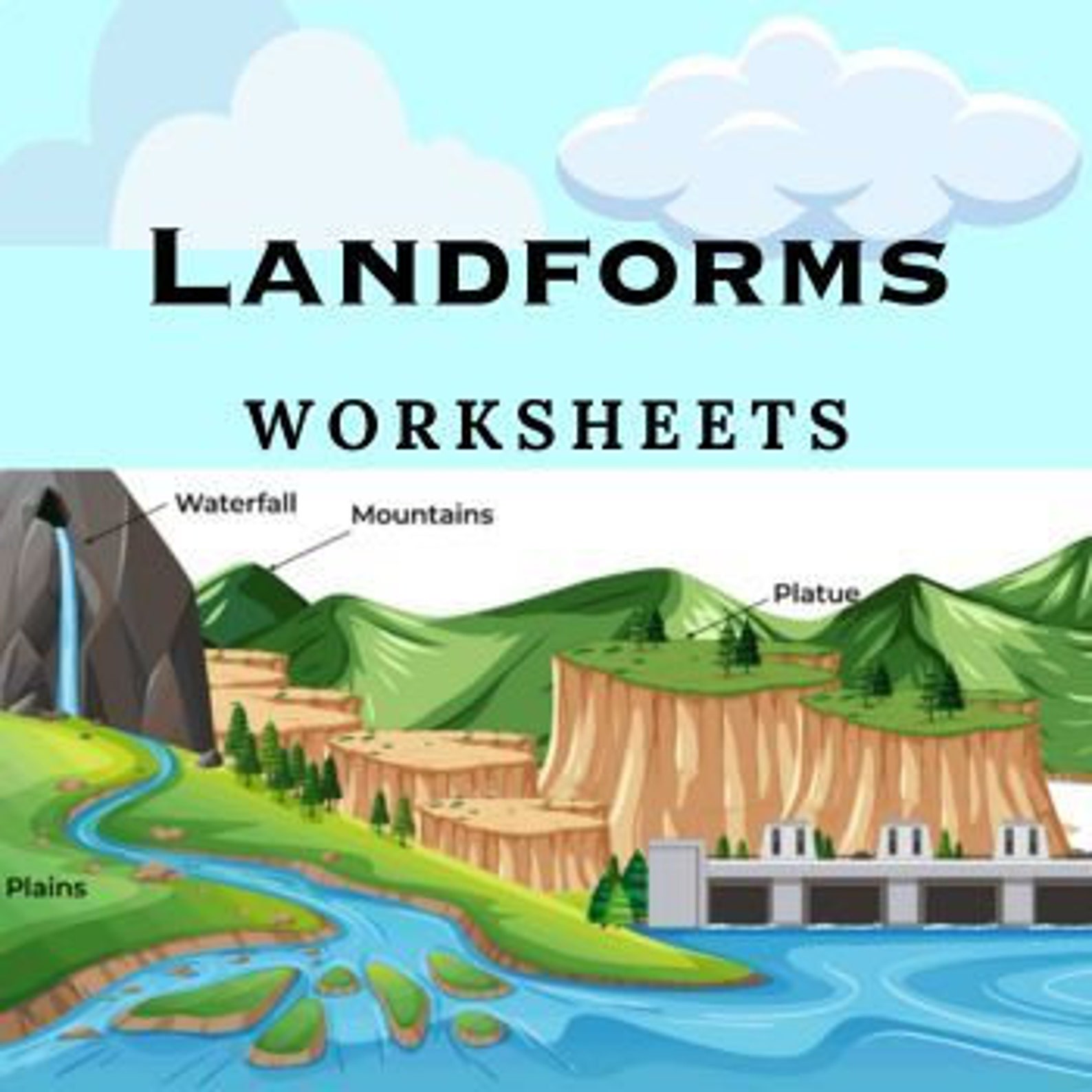 Landforms Printable Worksheets for Kids Geography Worksheet Activity ...