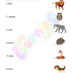 Identify Animal Sounds Printable Worksheets for Kids Animal Voice Match ...