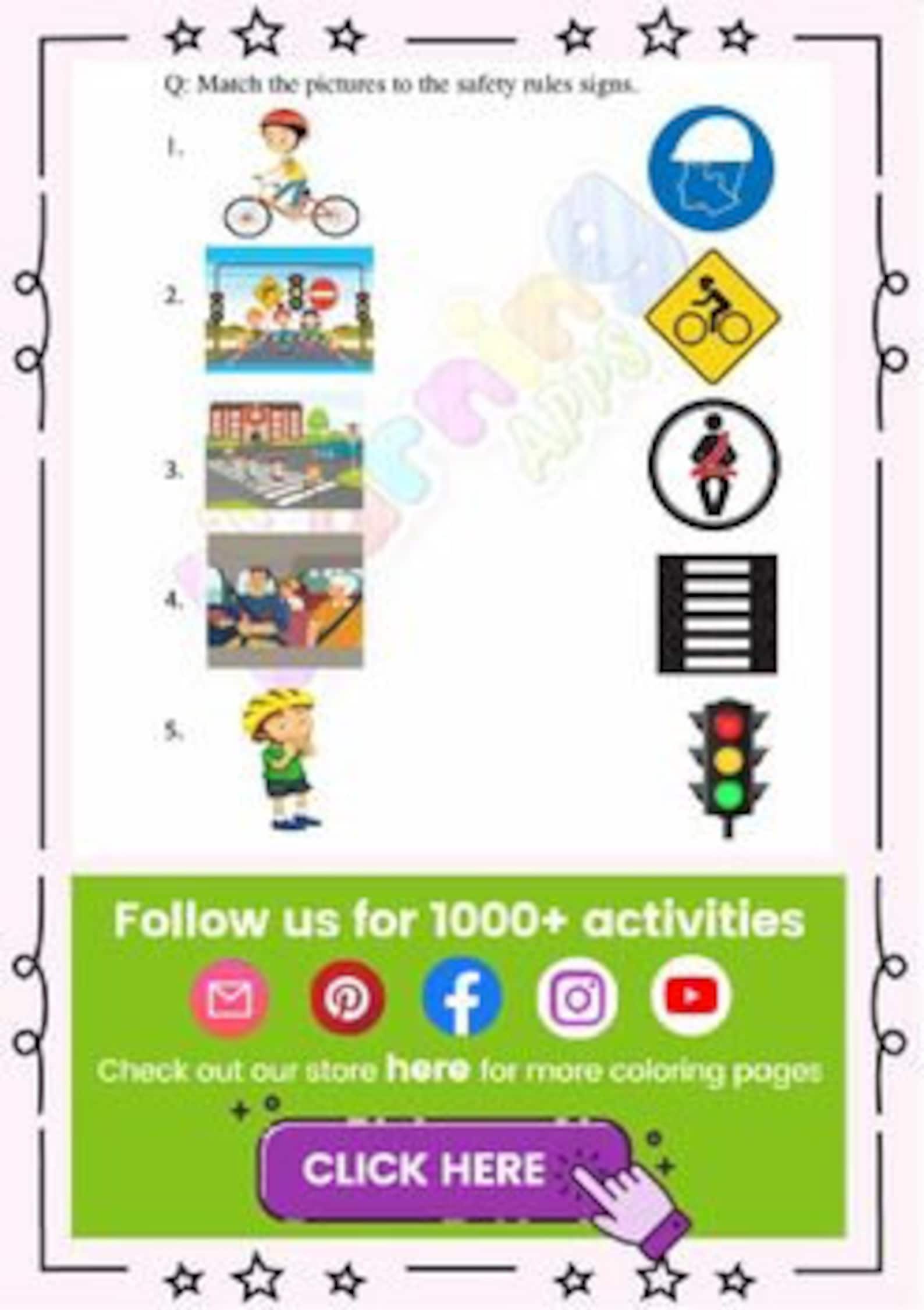 Fun Road Safety Worksheets | Learn With Pictures & Signs - Kids ...