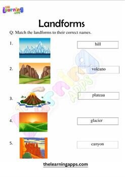 Landforms Printable Worksheets for Kids Geography Worksheet Activity ...