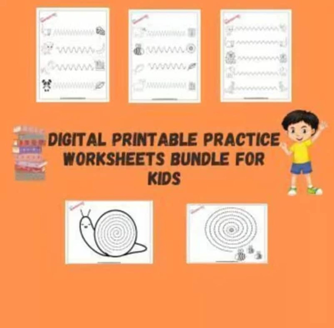 Kindergarten Tracing Worksheet Bundle Math & English Printable Bundle ...