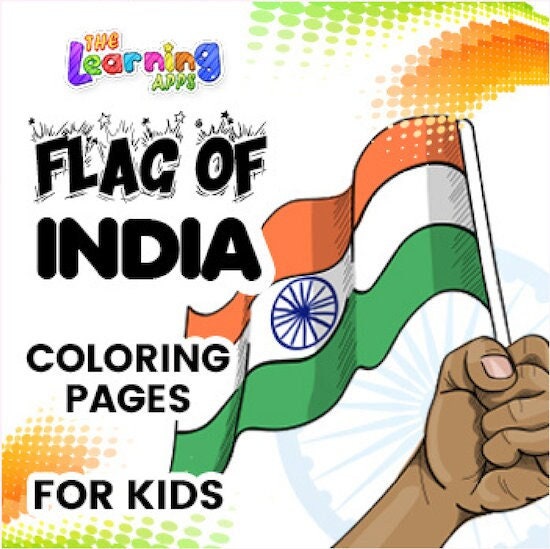 Flag of India Printable Worksheets Coloring Pages for Kids - Etsy
