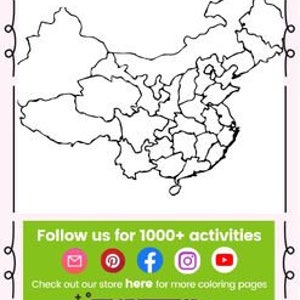 China Map Coloring Printable Worksheets for Kids Color the Chinese Map ...