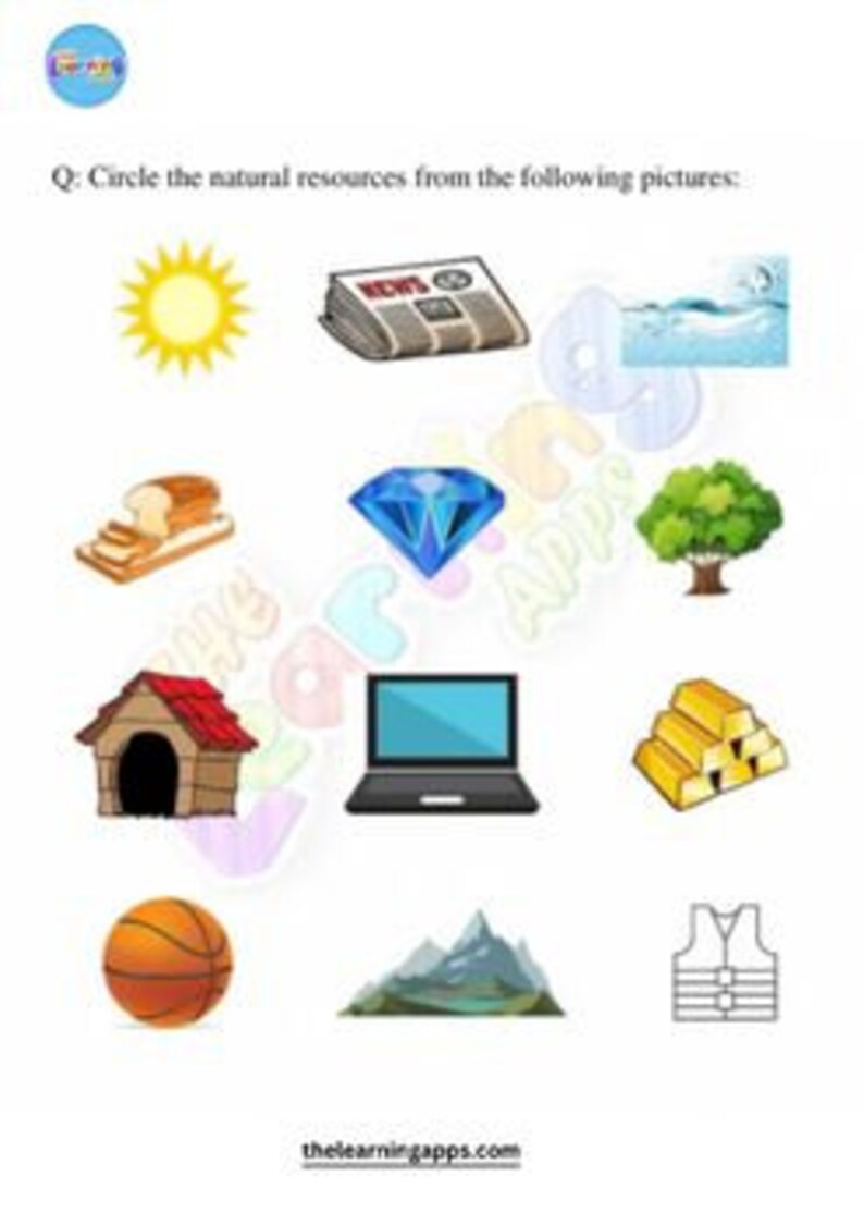 Natural Resources Printable Worksheets Grade 2nd & 3rd Geography ...
