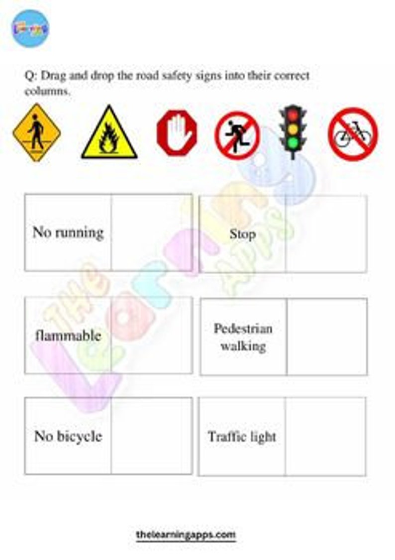 Fun Road Safety Worksheets | Learn With Pictures & Signs - Kids ...