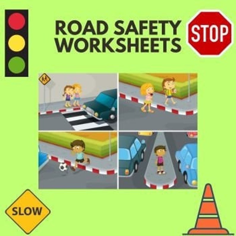 Fun Road Safety Worksheets | Learn With Pictures & Signs - Kids ...