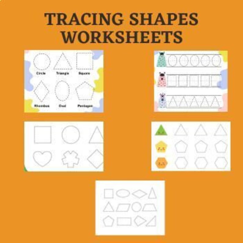 Tracing Shapes Printable Worksheets for Kids Shapes Coloring, Shapes ...