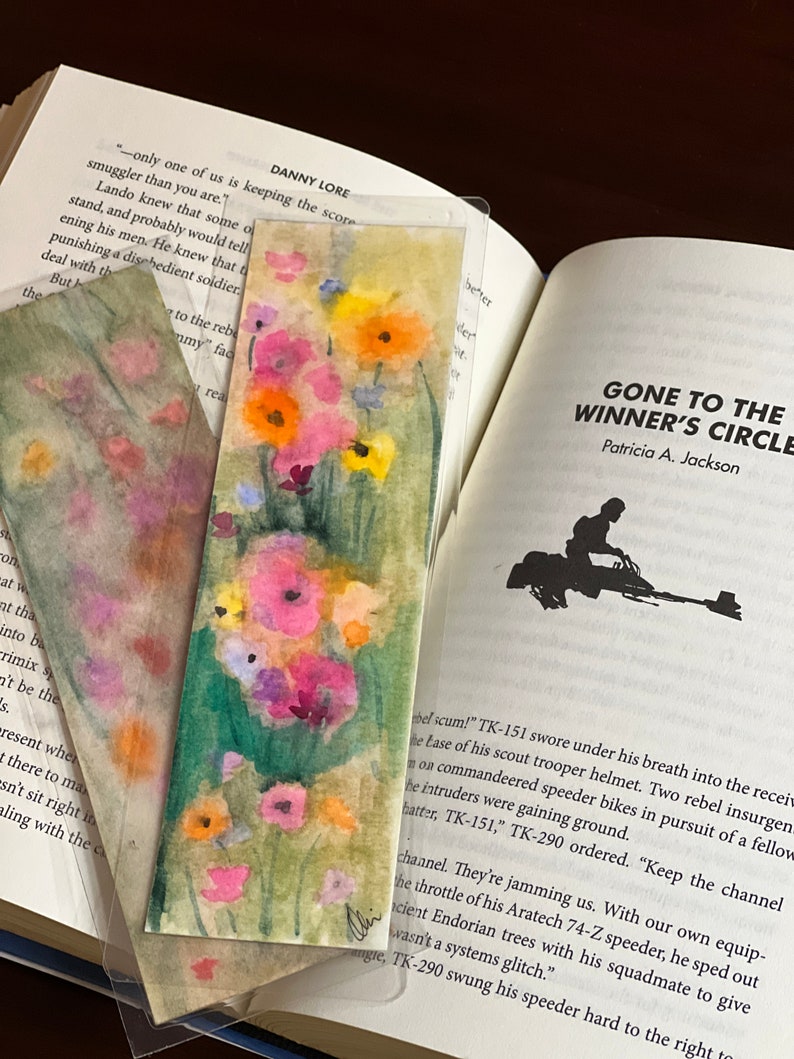 Hand-made Bookmarks/fine Line Drawing Daisy Designs/ Watercolor Floral ...