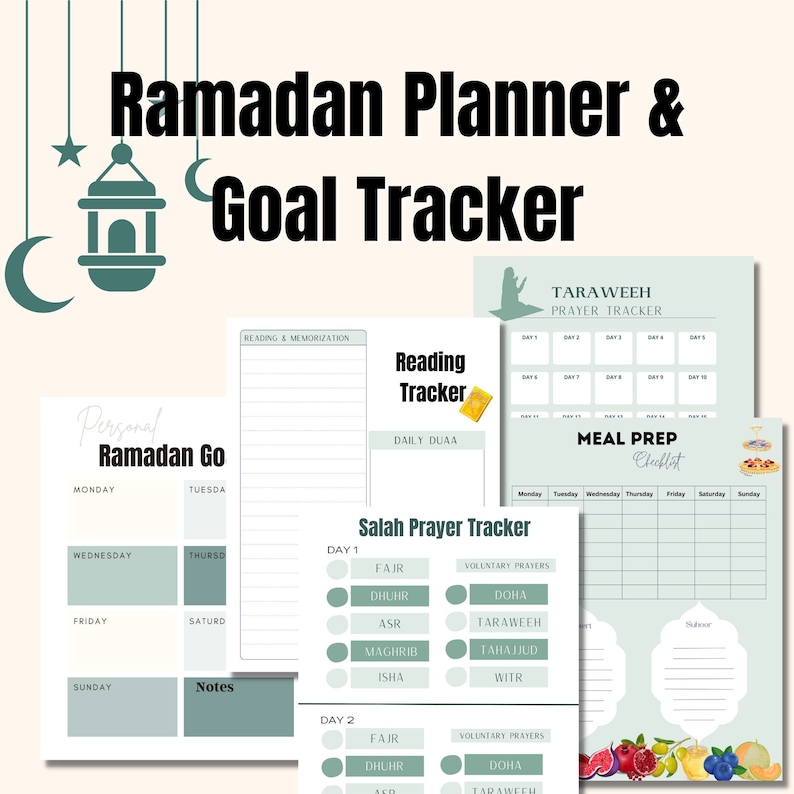 Ramadan Planner | Printable Ramadan Planner, Prayer Tracker, Goal ...