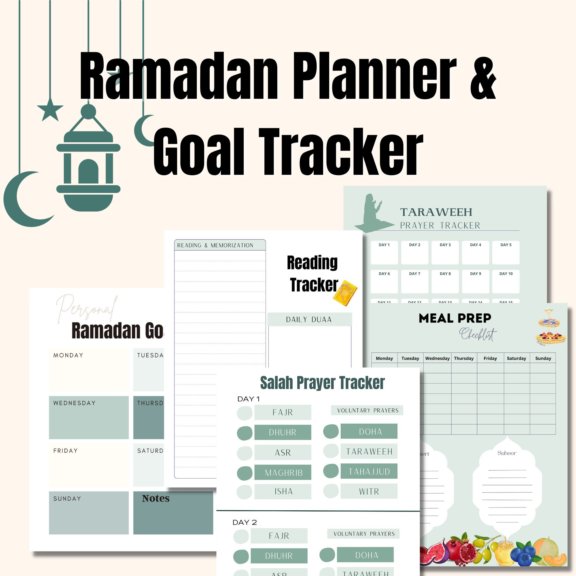 Ramadan Planner | Printable Ramadan Planner, Prayer Tracker, Goal ...