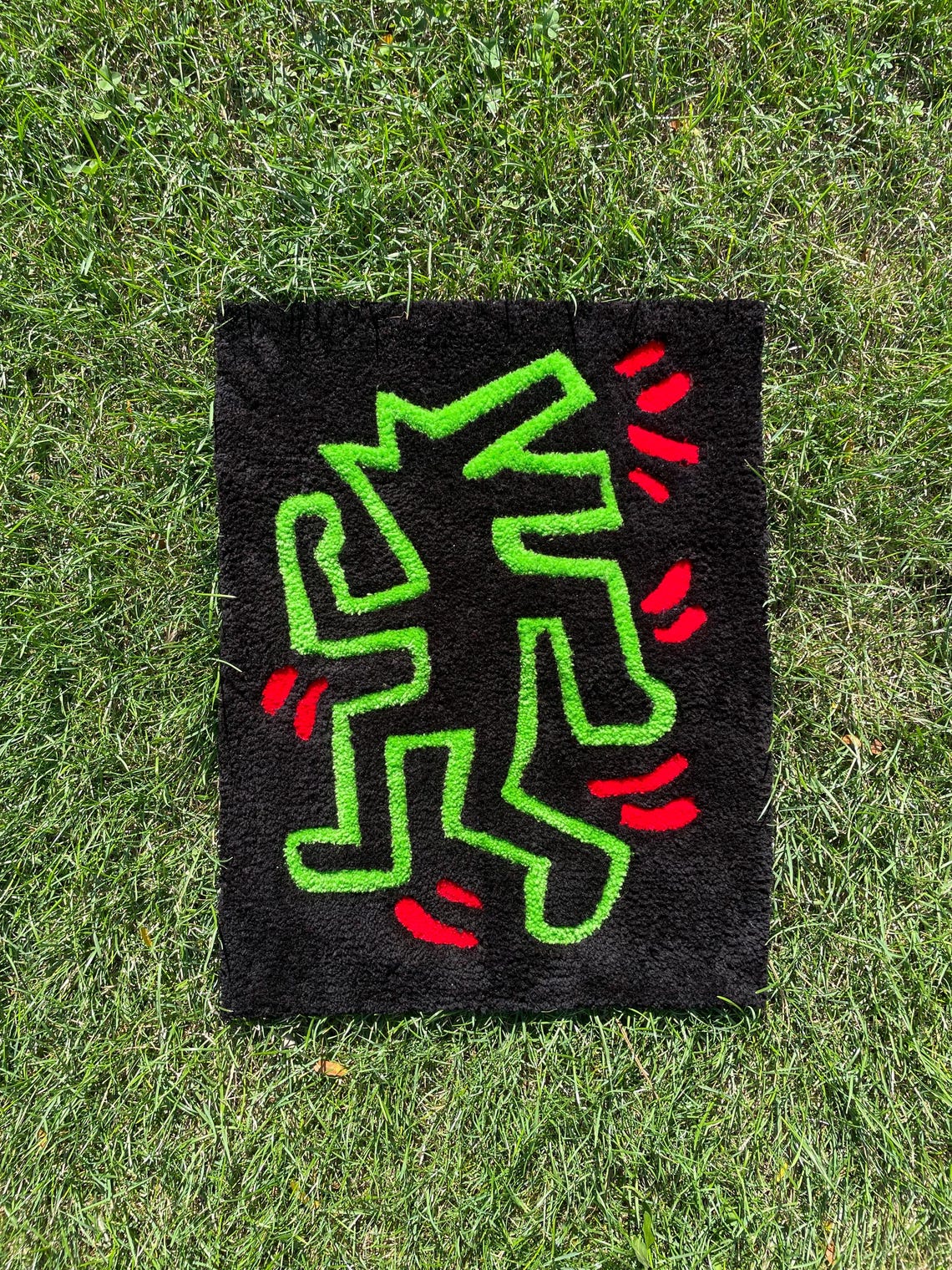 Keith Haring Dog Tufted Art - Etsy