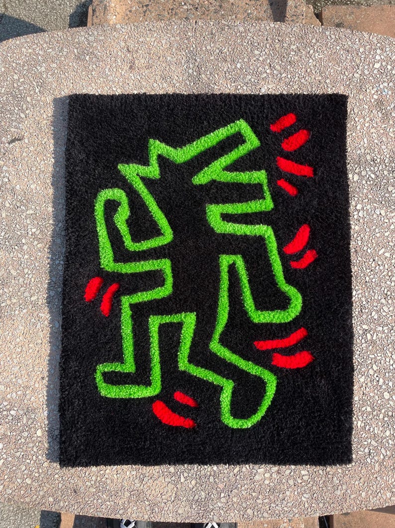 Keith Haring Dog Tufted Art - Etsy